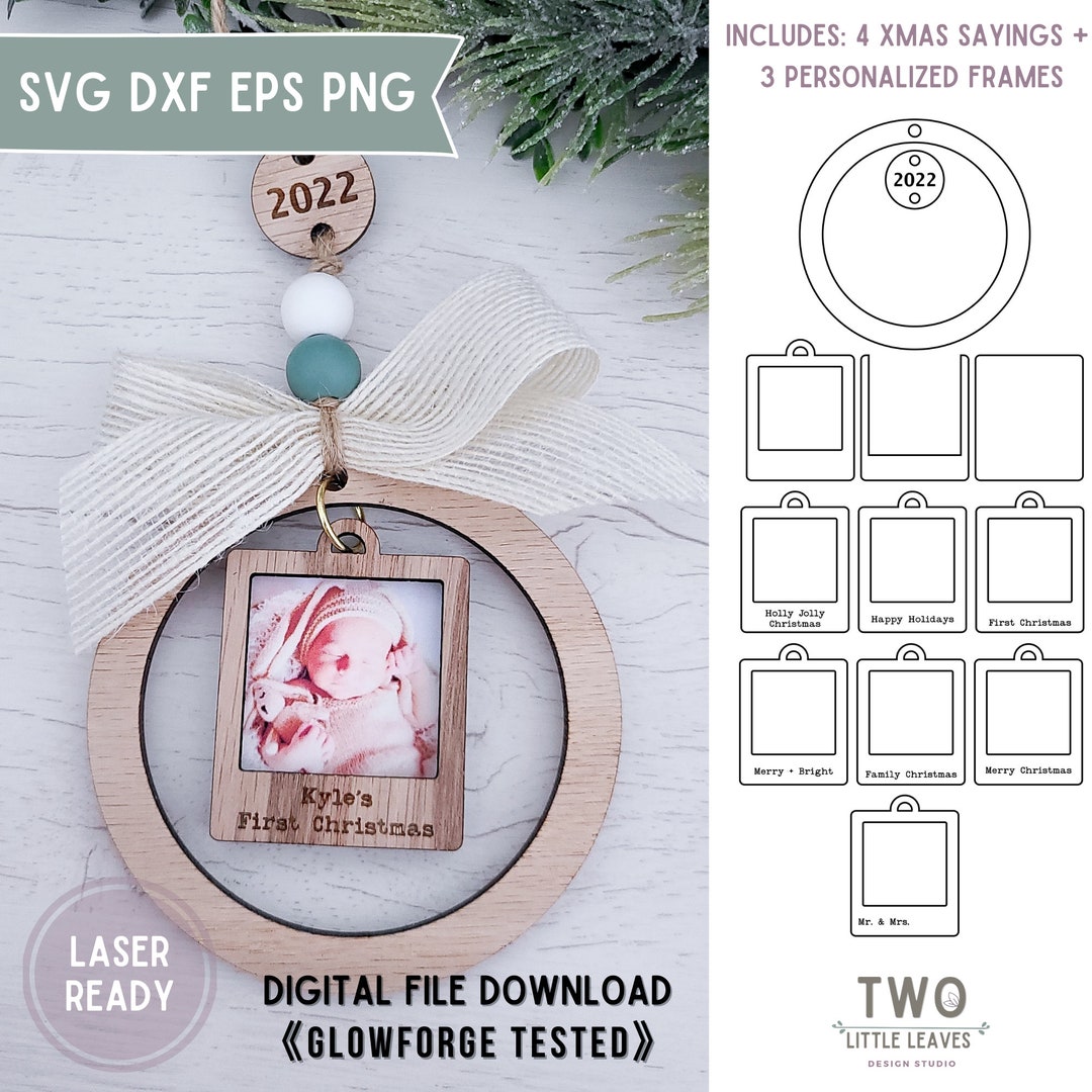 Hanging Photo Ornament SVG Photo Frame Ornament - Etsy