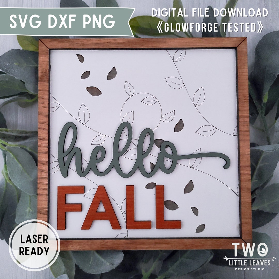 Hello Fall SVG| Hello Fall Sign SVG| Fall Wood Signs| Scored Svg Files ...