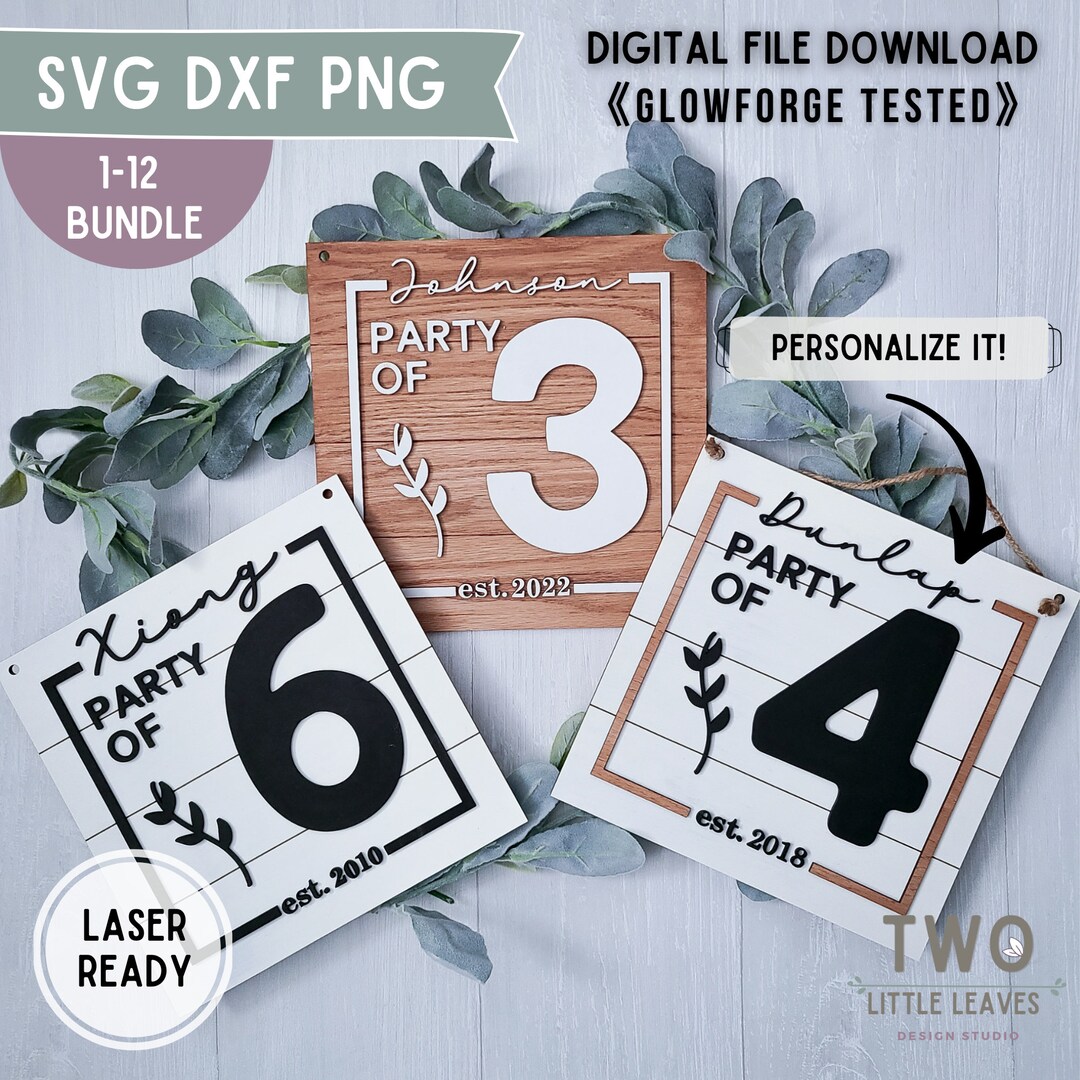 Party of Family Sign SVG| Family Name Sign Svg| Family Number Sign Svg ...