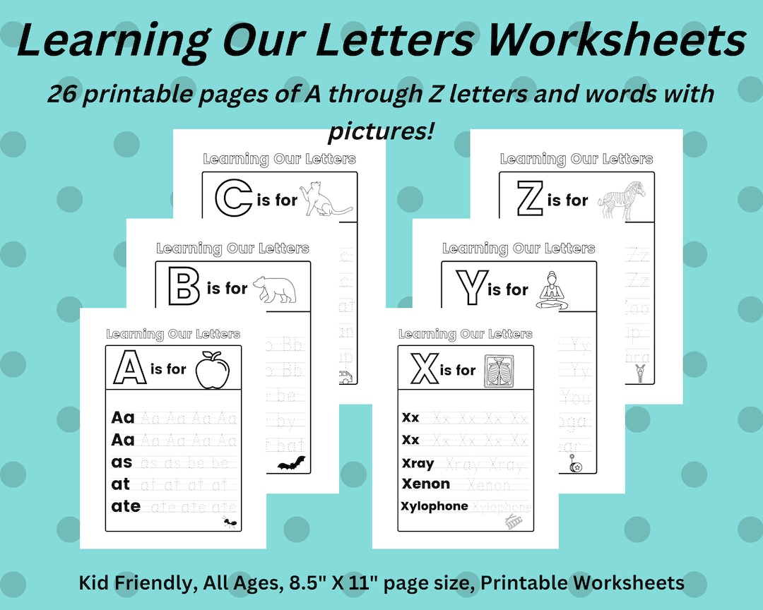 26 Printable Alphabet Tracing Pages Children Learning - Etsy