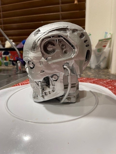 3D Printed Painted Terminator Skull - Etsy