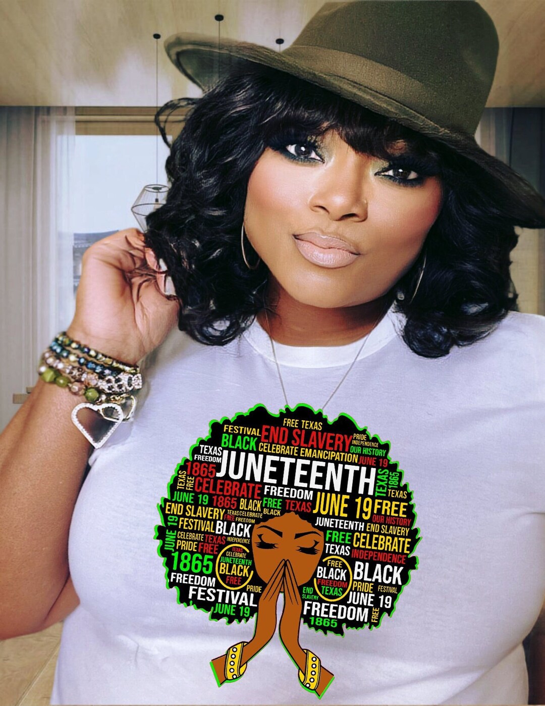 Juneteenth Afro Woman T-shirt, Juneteenth T-shirt, Afro Freeish Shirt ...