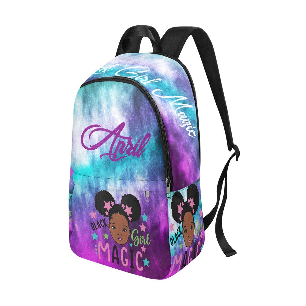 Custom Afro Black Girl Magic Backpack, Back to School Backpack, Black ...