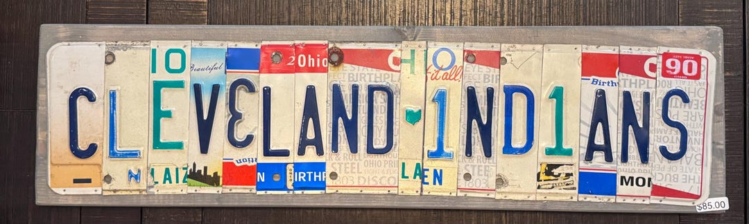Cleveland Indians Liscens Plate Art - Etsy