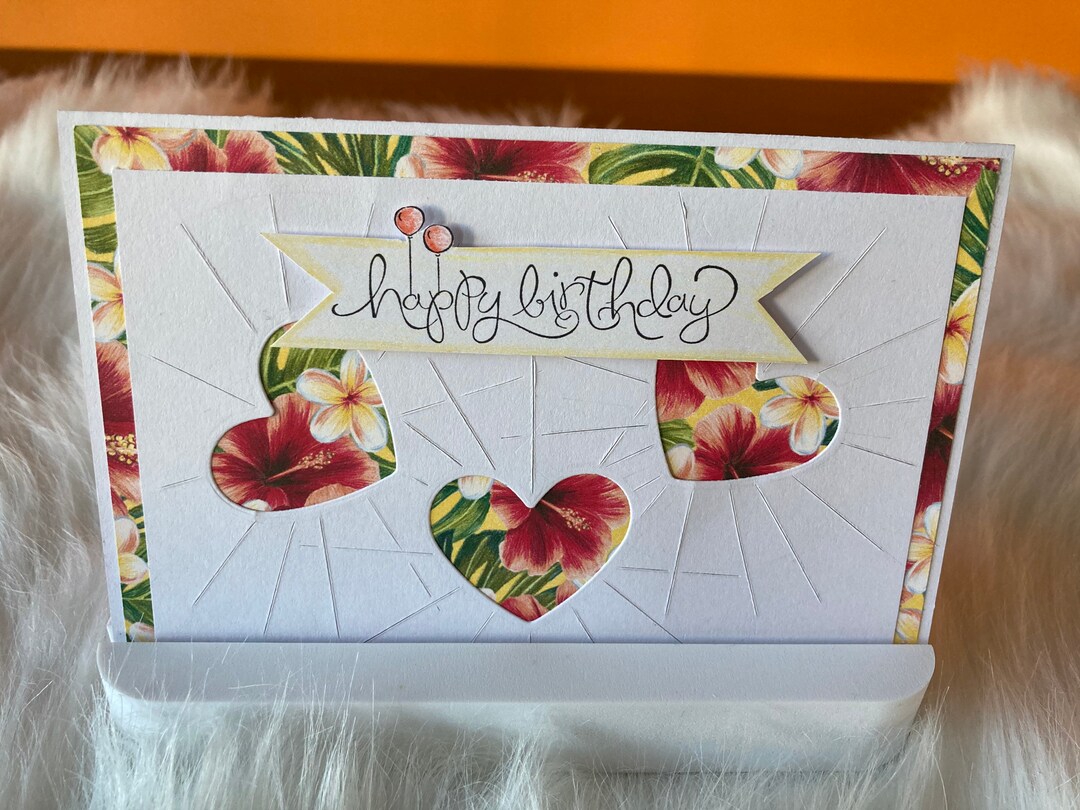Handmade Tropical Birthday Greeting Card - Etsy