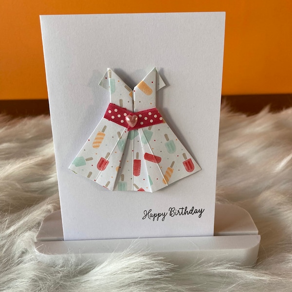 Origami Dress Card - Etsy