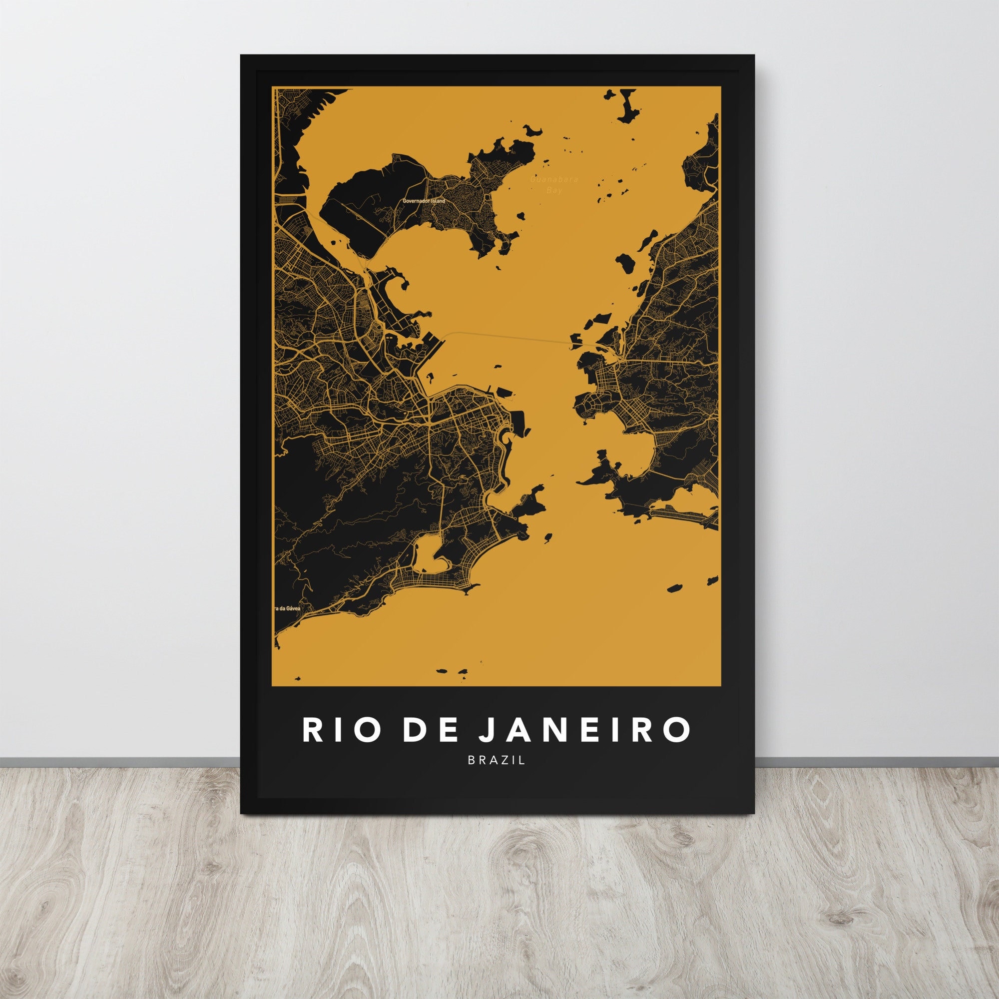 Rio De Janeiro Map, Rio De Janeiro Map Print, Minimalist, , Brazil ...