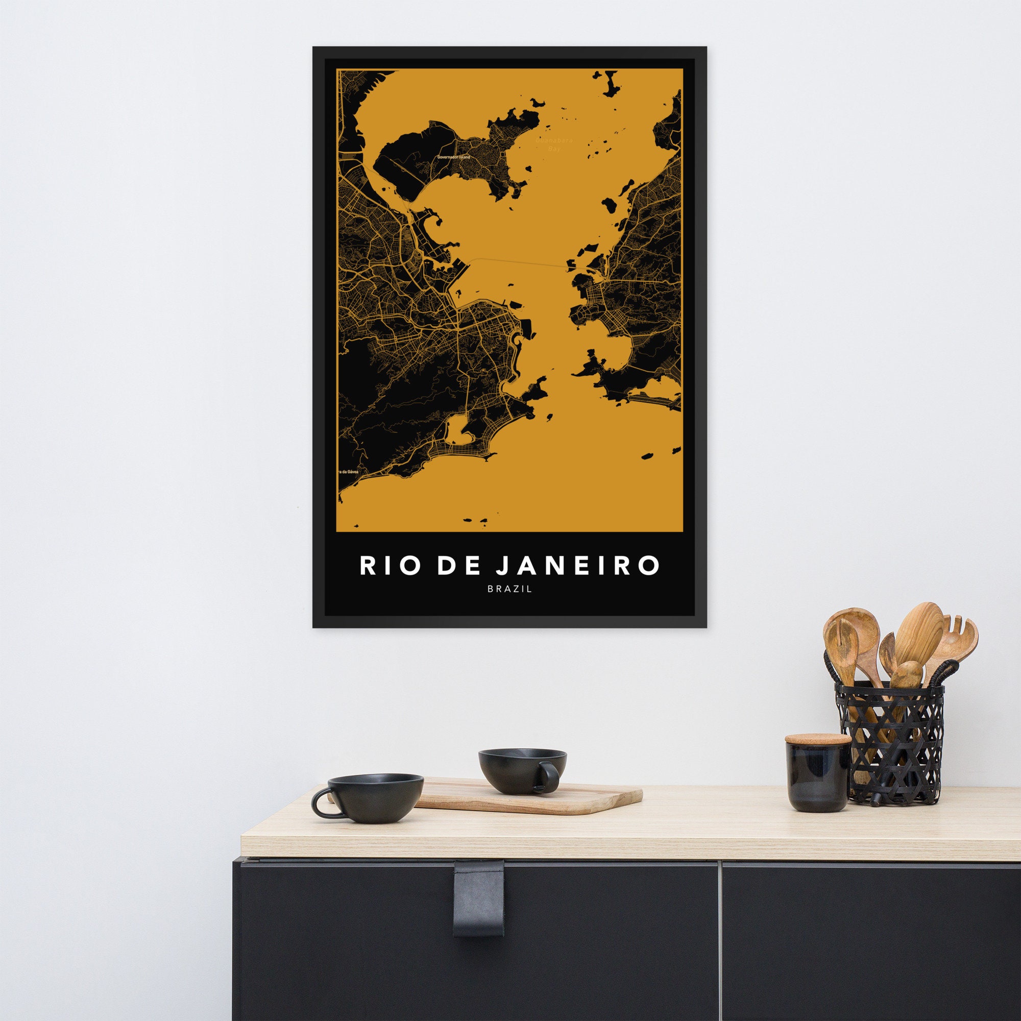 Rio De Janeiro Map, Rio De Janeiro Map Print, Minimalist, , Brazil ...