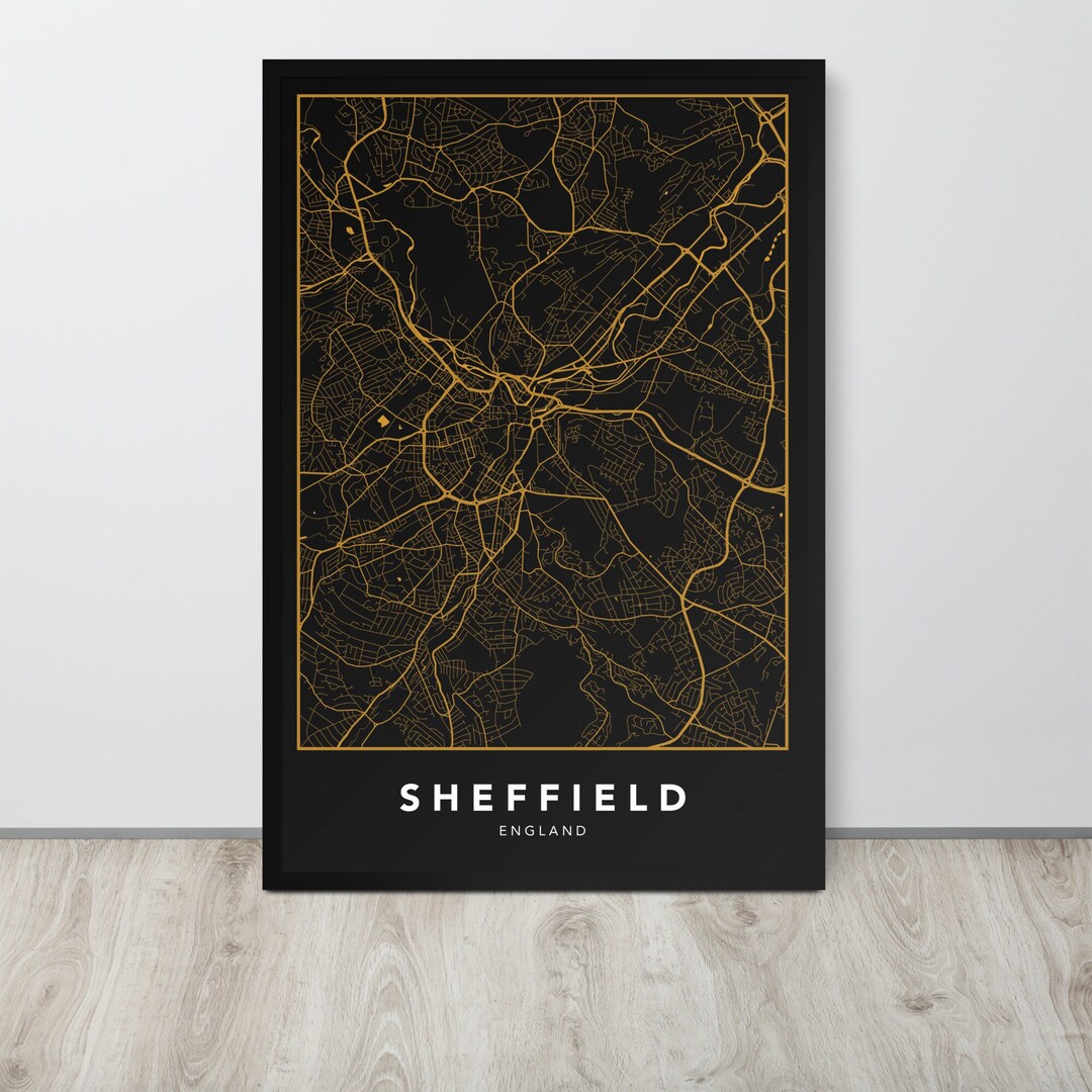 Sheffield Map, Sheffield City Map Print, Minimalist, , England, United ...