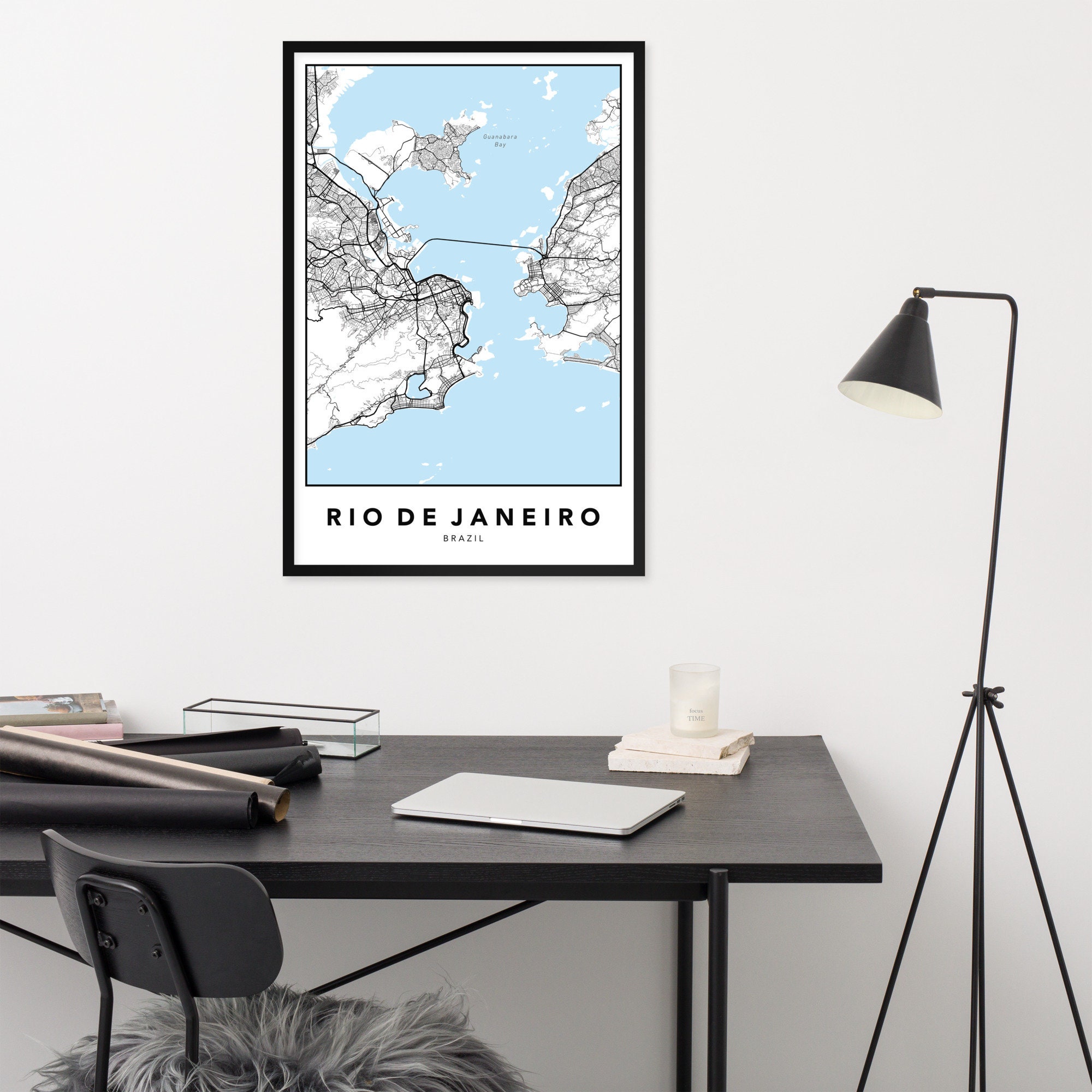 Rio De Janeiro Map, Rio De Janeiro Map Print, Minimalist, , Brazil ...