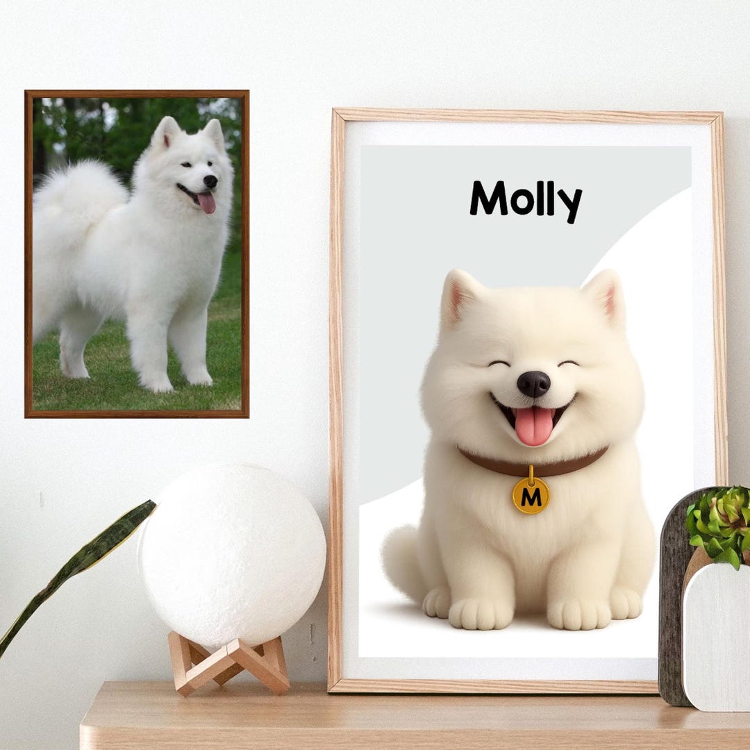 Dog Poster Custom, Pet Photo to Cartoon Illustration, Personalized Pet ...