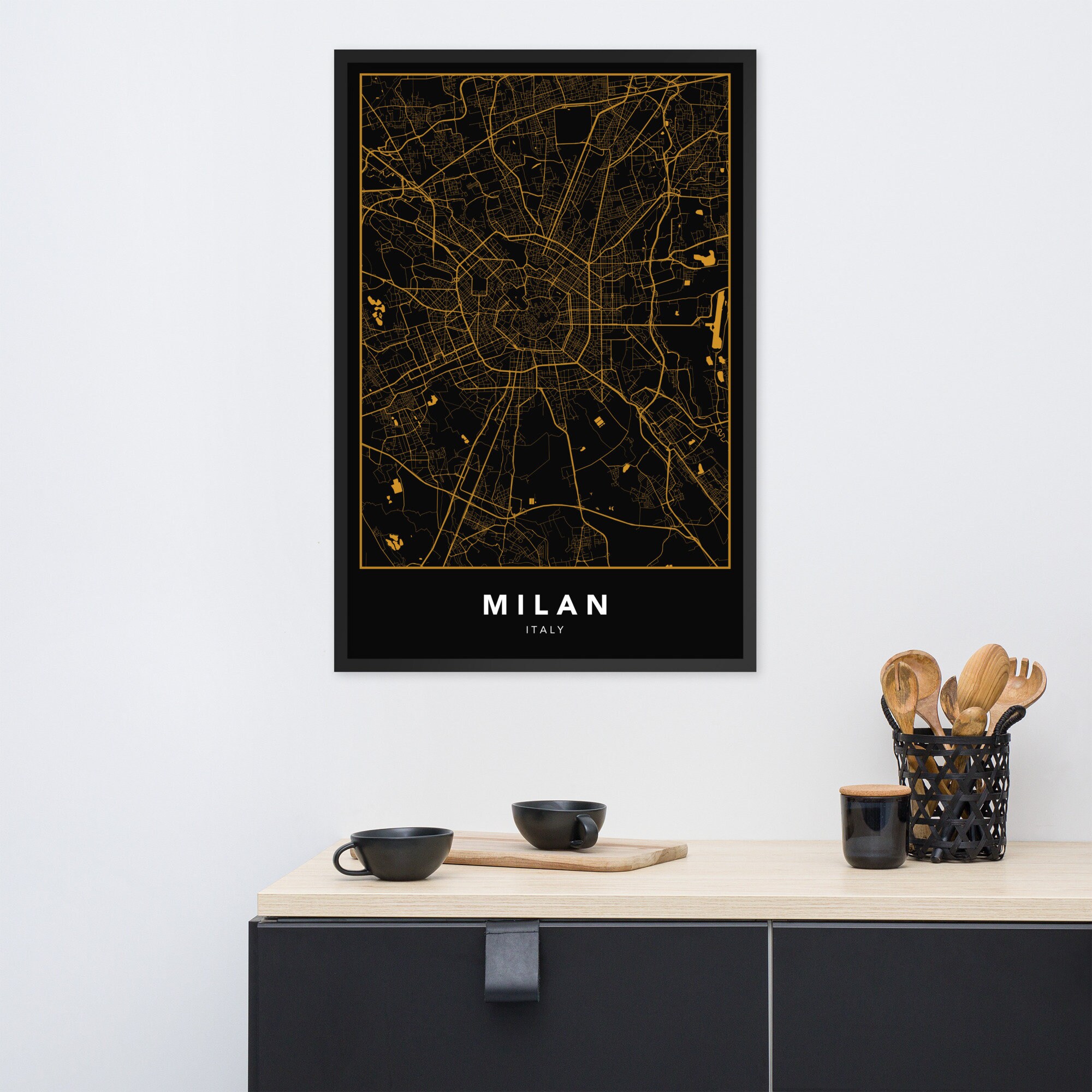 Milan Map, Milan Map Print, Minimalist, Italy, Home, Map Poster, Wall ...