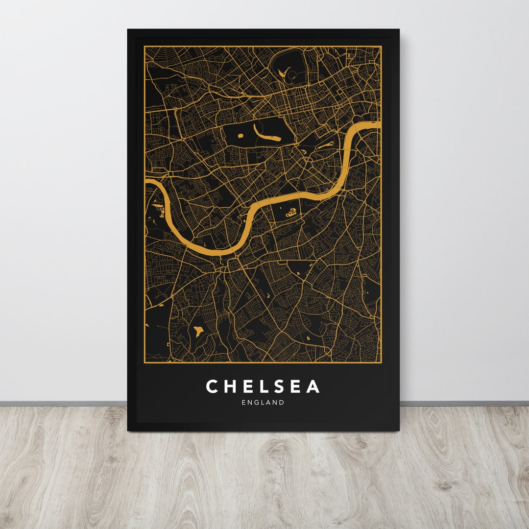 Chelsea Map, Chelsea City Map Print, Minimalist, , Fullham, England ...