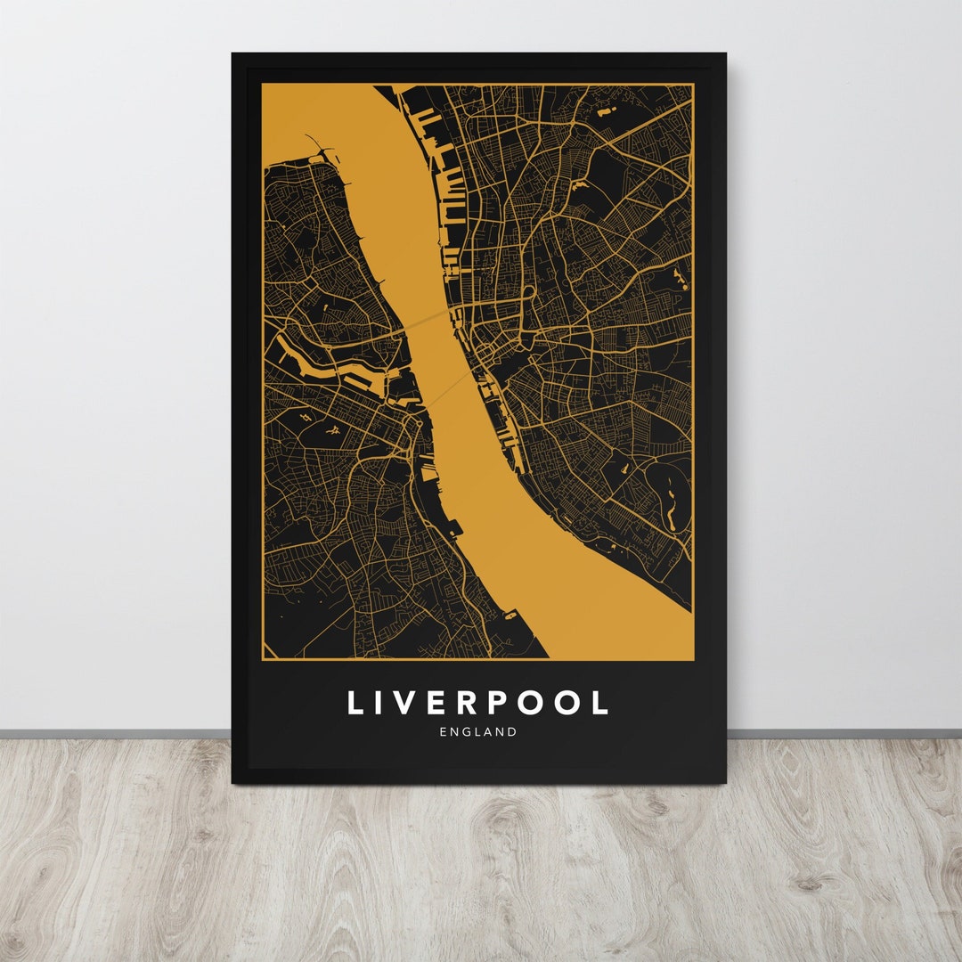 Liverpool Map, Liverpool City Map Print, Minimalist, , England, United ...