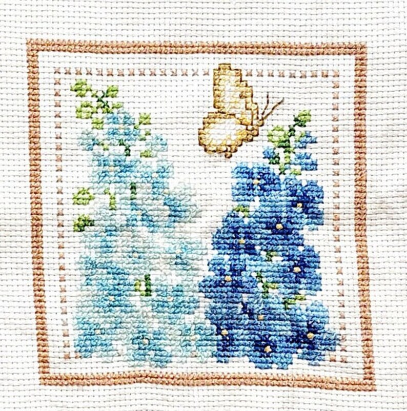 Handmade Completed Finished Cross Stitch Twelve Months Flower Series 12 ...