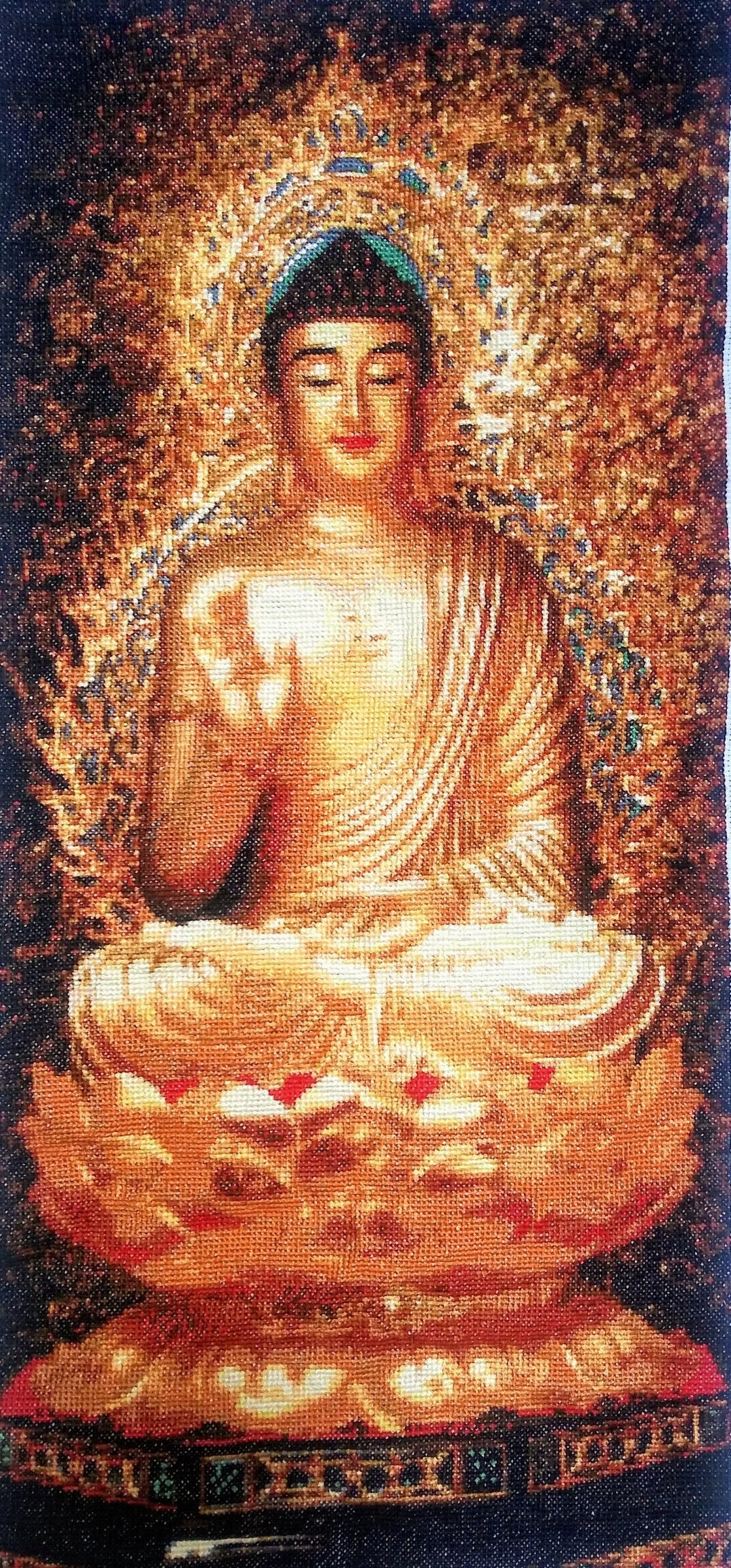 Handmade Completed Finished Cross Stitch Golden Gautama Buddha - Etsy