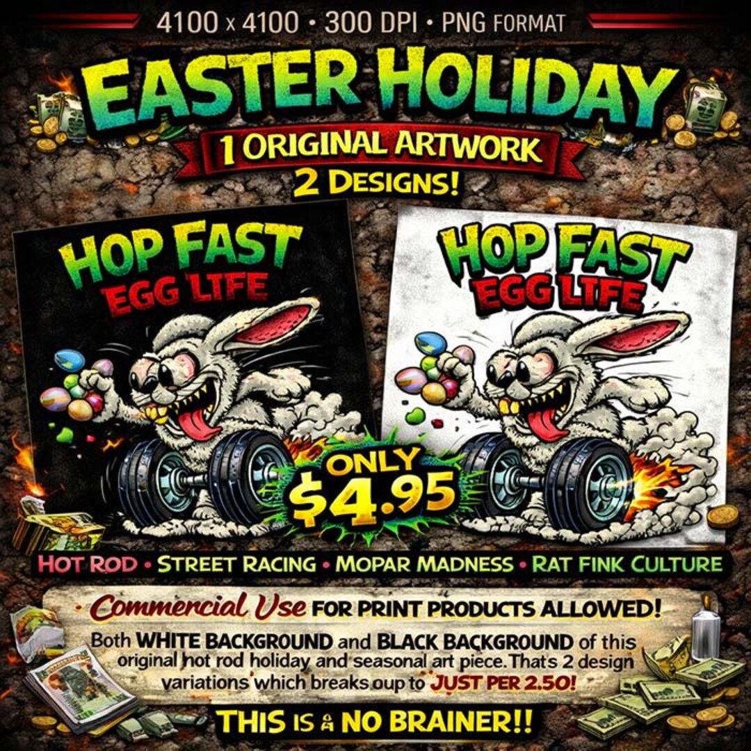 Hot Rod Holidays Clipart Easter Clip Art Egg Life PNG Digital Download ...