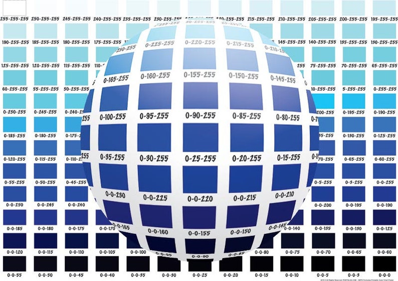 CMYK RGB Color Codes Charts Printing Shop Tools Print Swatch Printable ...