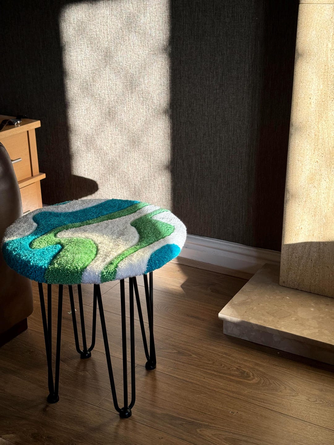 Handmade Fuzzy Stool | Unique Rug Stool | Custom Made Furniture - Etsy
