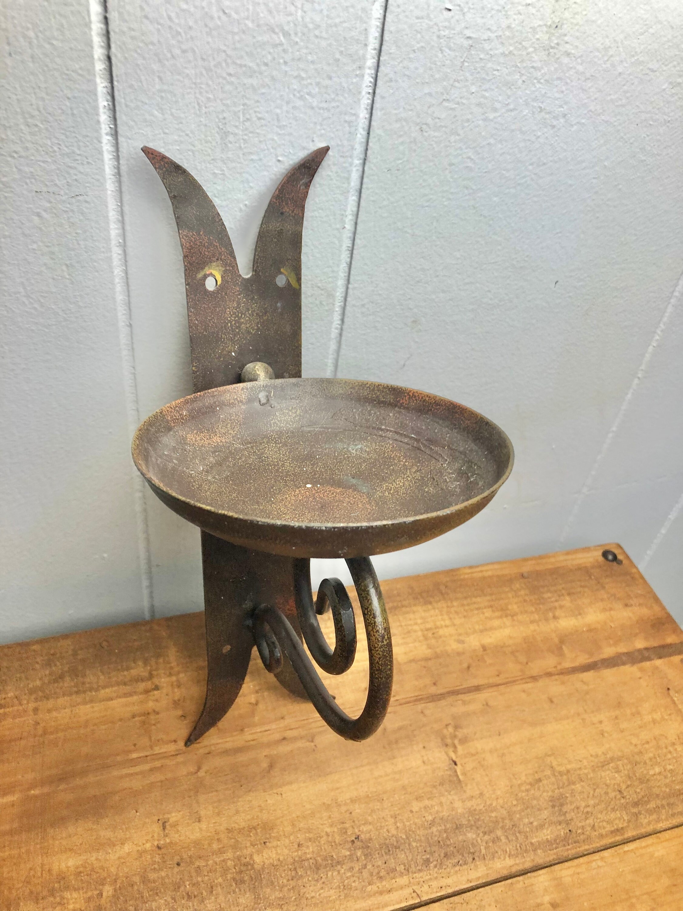 Vintage Metal Wall Mount Large Candle Holder Home Cabin Indoor Outdoor ...