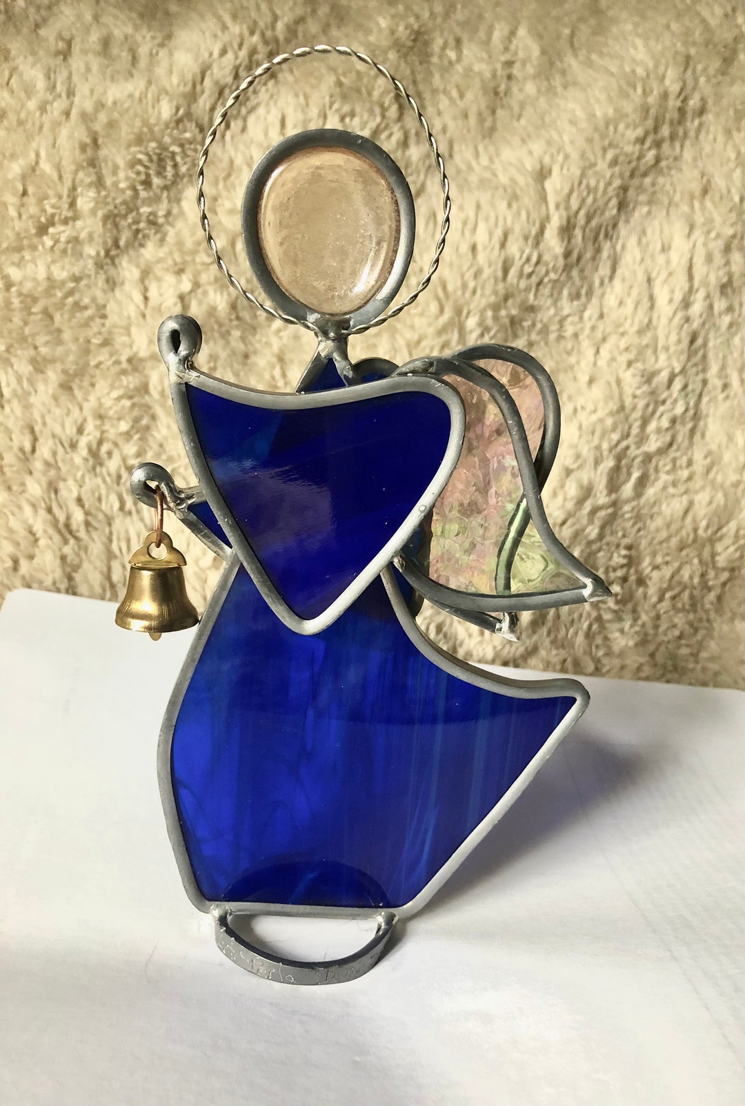 Vintage Stained Glass Angel Figurine Sun Cachet - Etsy