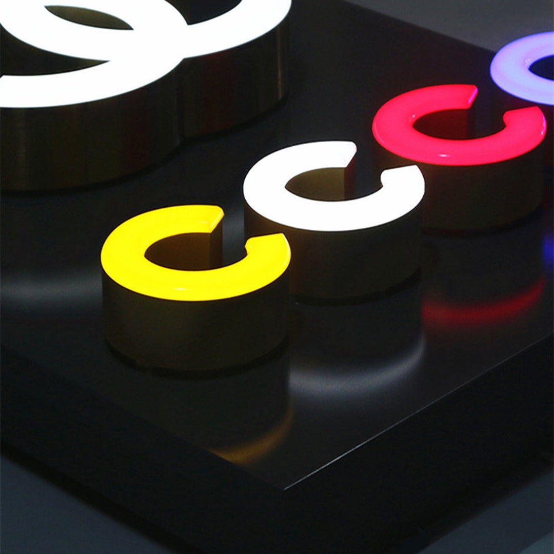 Custom Acrylic Sheet Letter Sign Black White Acrylic Led Backlit Letter ...