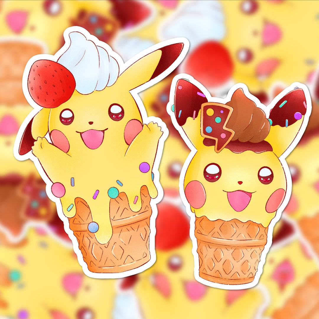 Pikachu Pokémon Ice Cream Stickers - Etsy