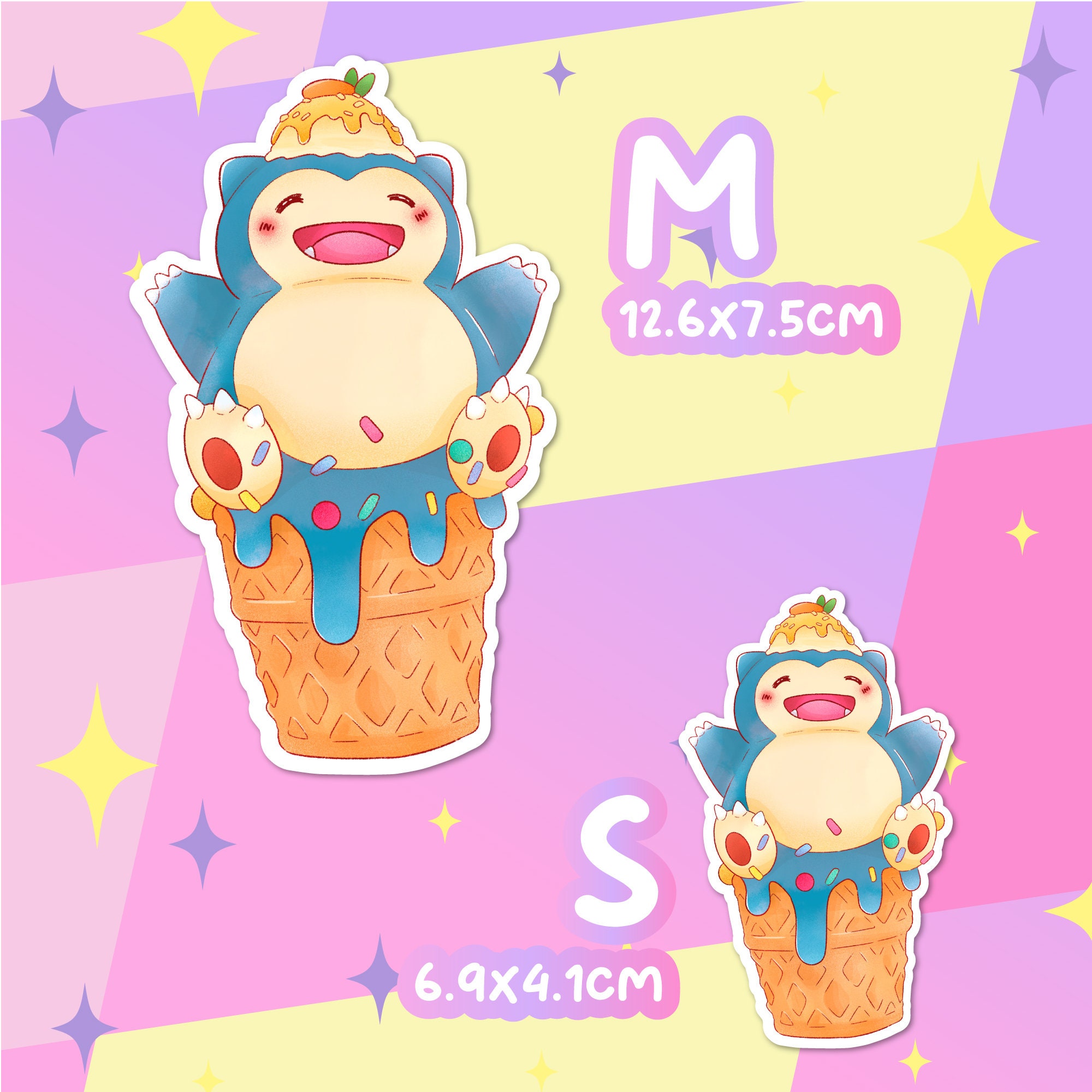 Snorlax Pokémon Ice Cream Stickers - Etsy UK