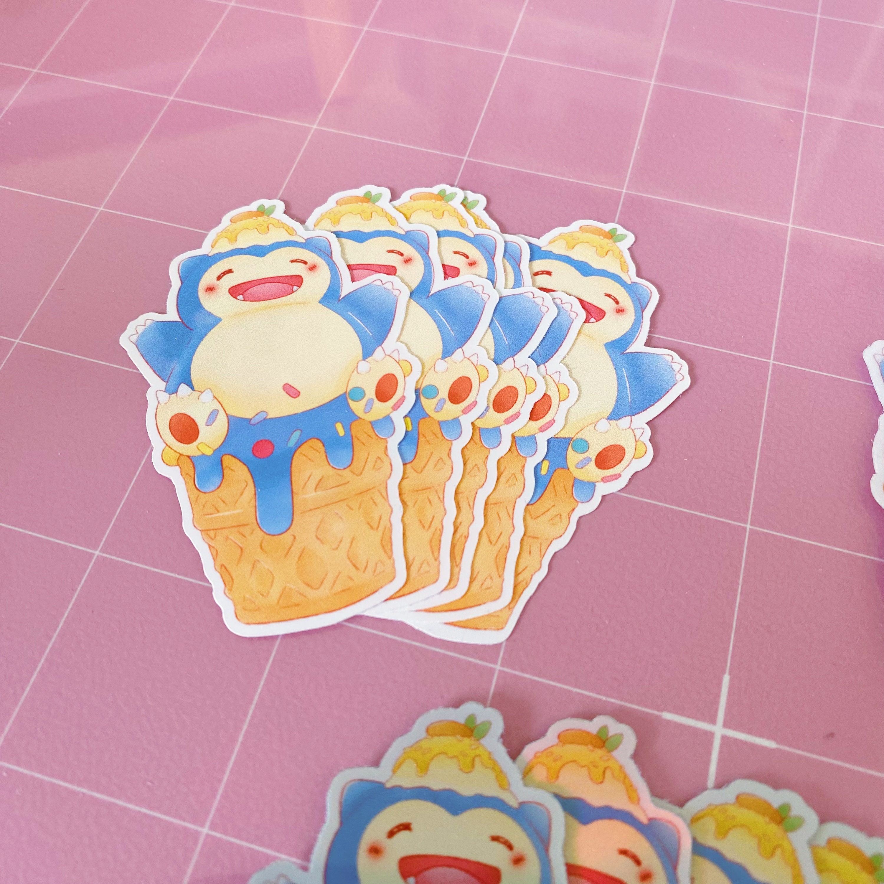 Snorlax Pokémon Ice Cream Stickers - Etsy