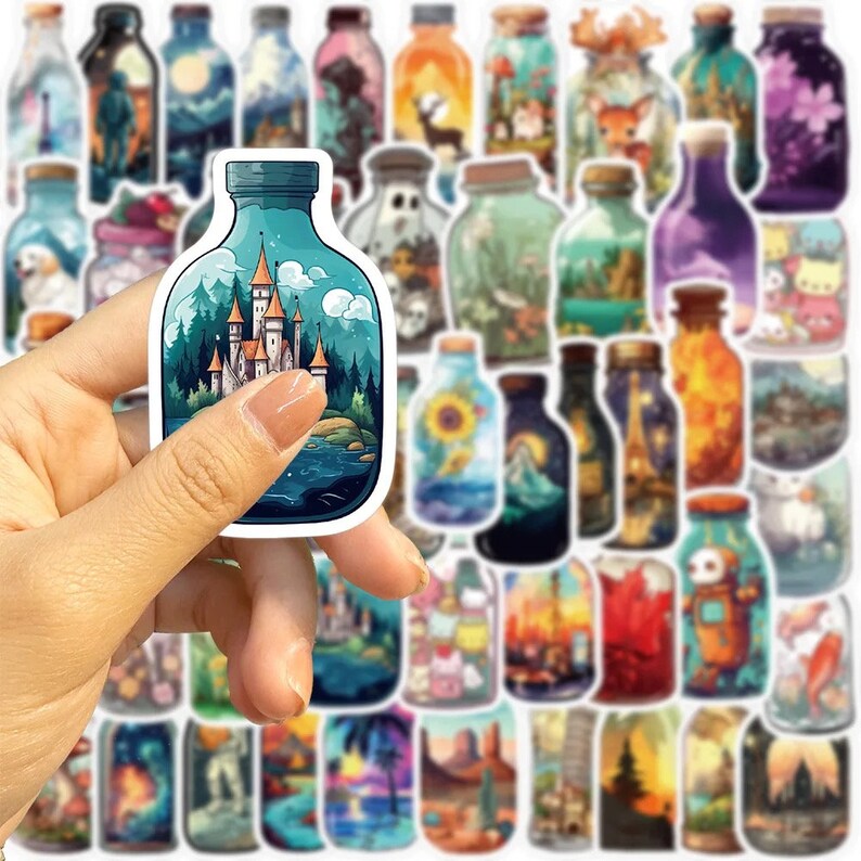 World in a Bottle Aesthetic Sticker Pack RANDOM Vinyl - Etsy