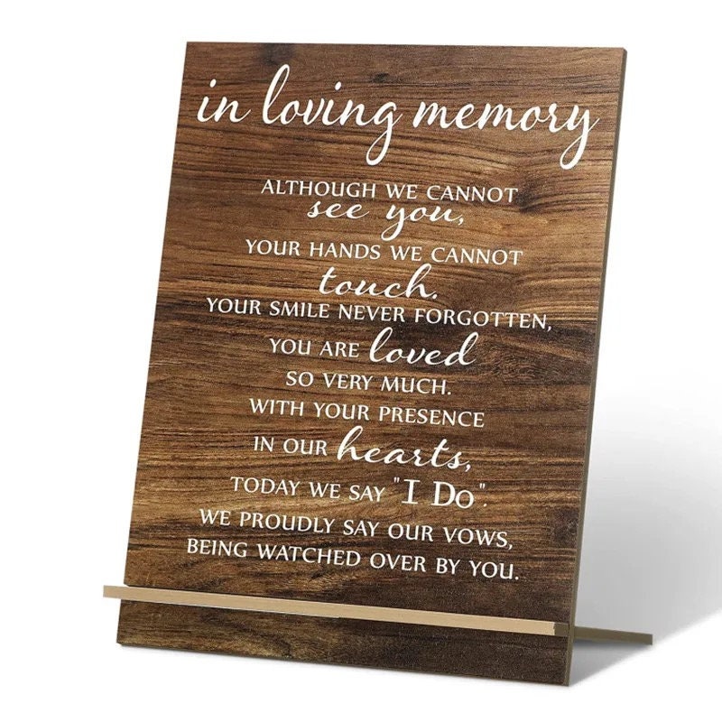 In Loving Memory of Wedding Sign Wedding Loved One Memory - Etsy