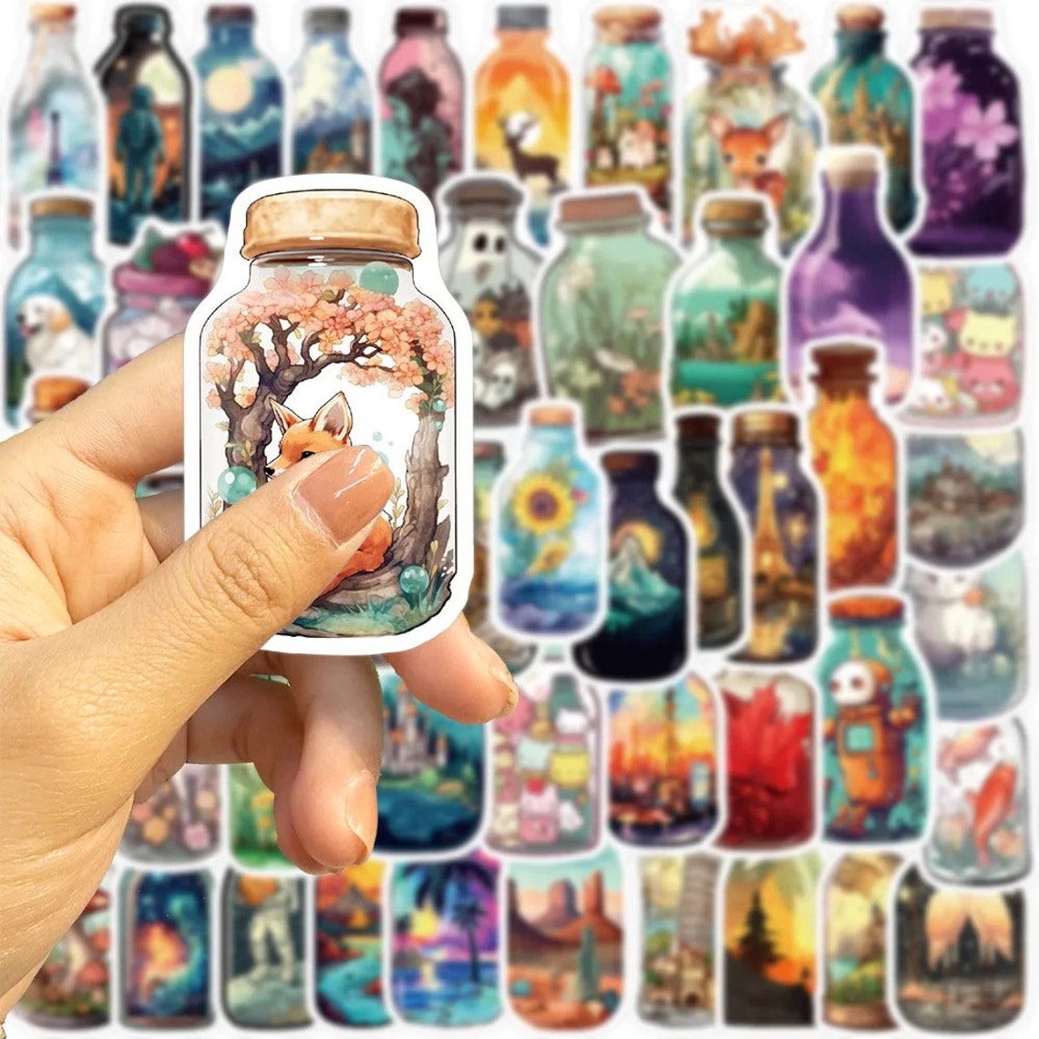 World in a Bottle Aesthetic Sticker Pack RANDOM Vinyl - Etsy