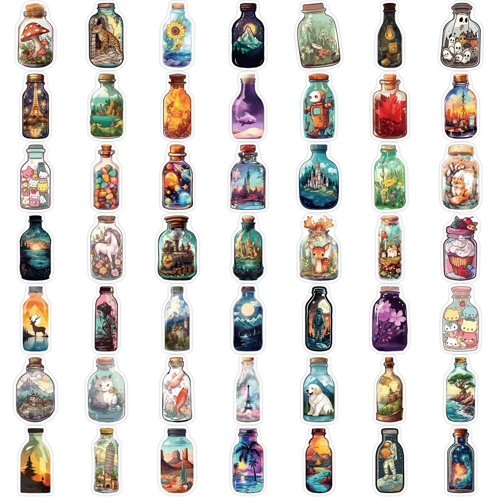 World in a Bottle Aesthetic Sticker Pack RANDOM Vinyl - Etsy
