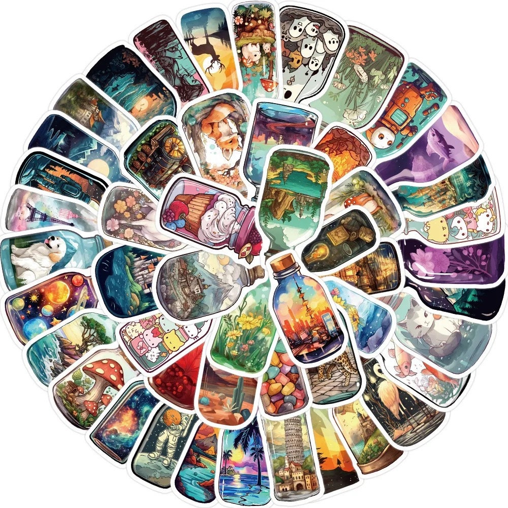 World in a Bottle Aesthetic Sticker Pack RANDOM Vinyl - Etsy