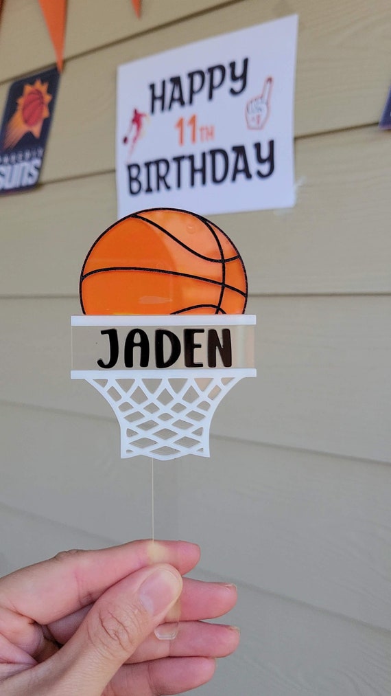 Basketball Cake Topper Acrylic Cake Topper NBA Happy - Etsy