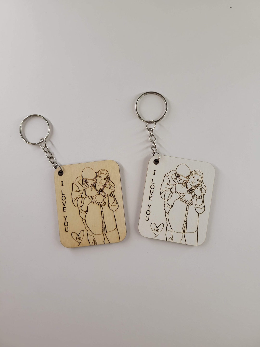 Couples Line Drawing Keychain, Couples Portrait, Minimalist Drawing ...
