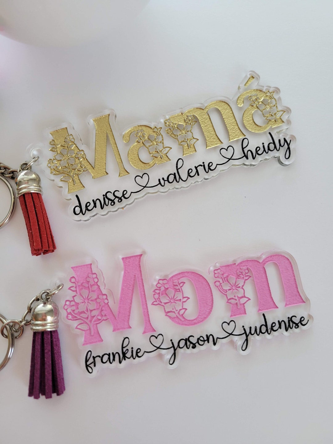 Personalized Mom/mamá Acrylic Keychain / Mothers Day Gift / Purse ...
