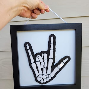 Skeleton Peace and Love Signs, Halloween Decor, Wood and Acrylic Sign ...