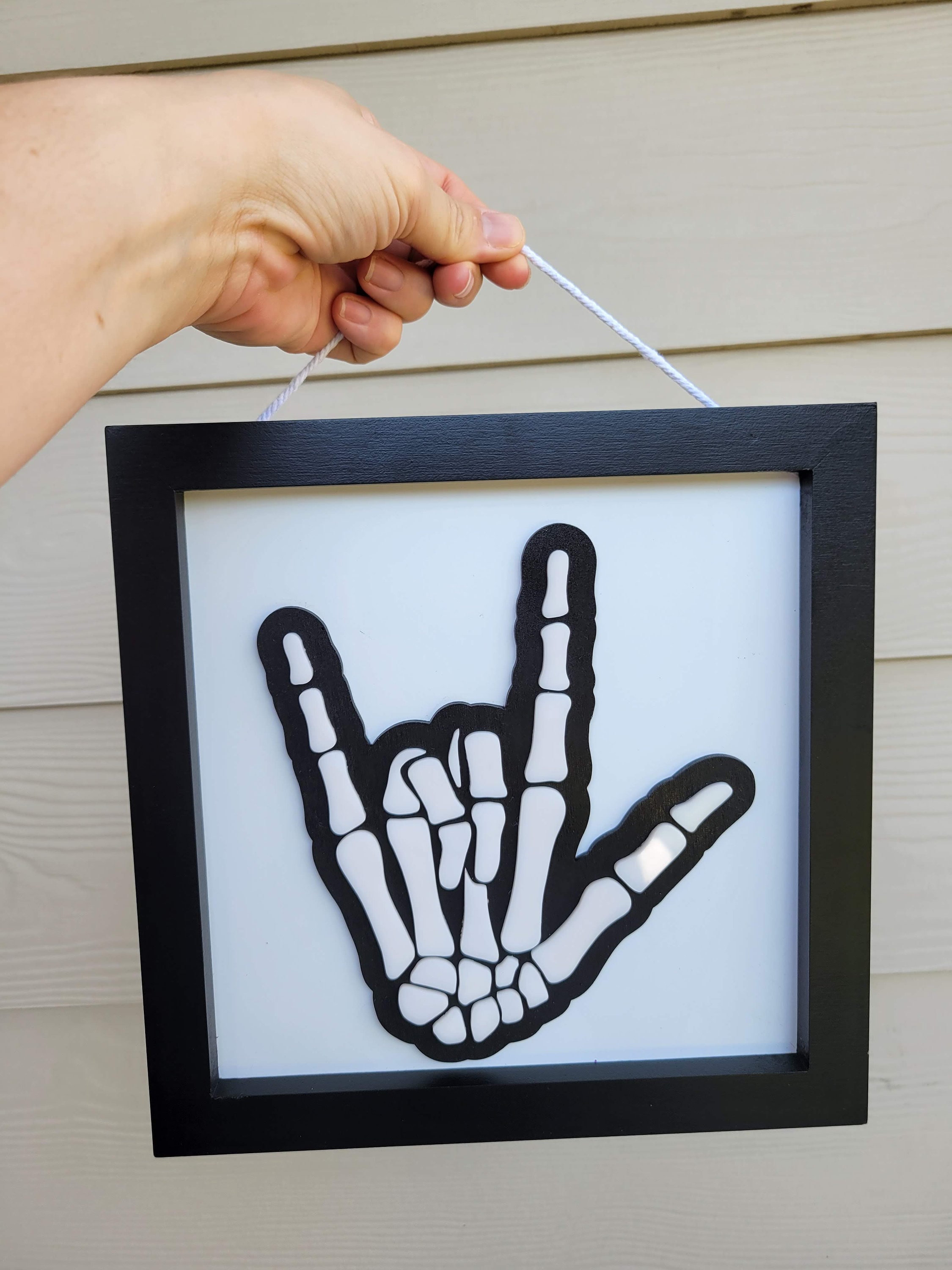 Skeleton Peace and Love Signs, Halloween Decor, Wood and Acrylic Sign ...