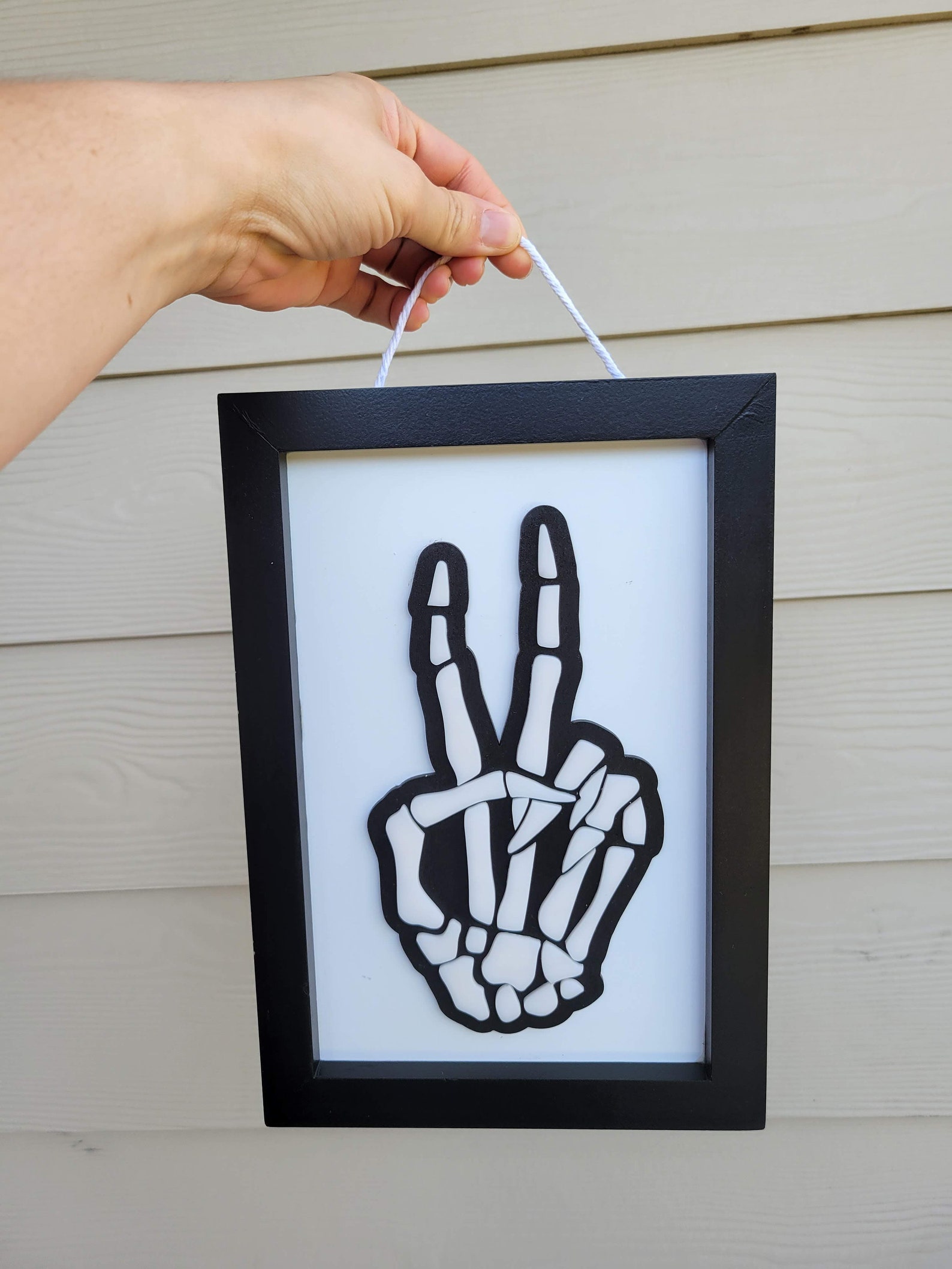 Skeleton Peace and Love Signs, Halloween Decor, Wood and Acrylic Sign ...