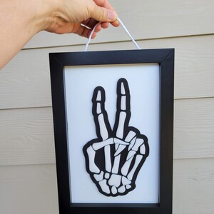 Skeleton Peace and Love Signs, Halloween Decor, Wood and Acrylic Sign ...