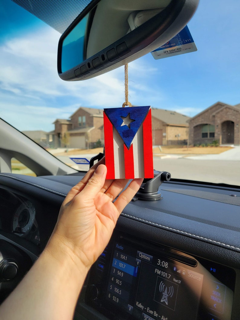 Puerto Rican Flag Rear View Mirror Accessory / Car Hanging - Etsy
