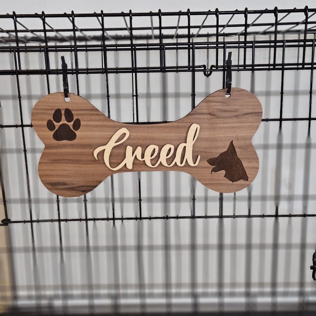 Dog Crate Name Sign, Custom Kennel Decor, Wooden Sign, Personalized - Etsy