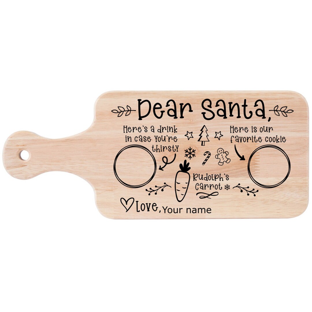 Christmas Dear Santa Tray, Laser Engraved, Personalized, Charcuterie ...