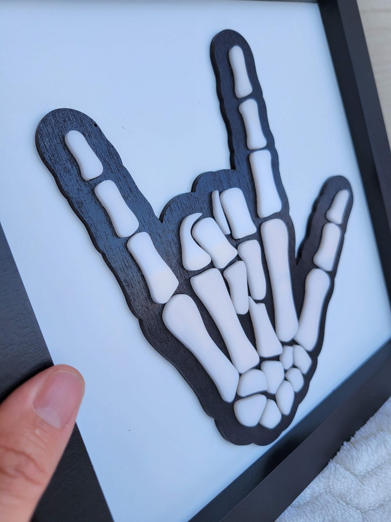 Skeleton Peace and Love Signs, Halloween Decor, Wood and Acrylic Sign ...