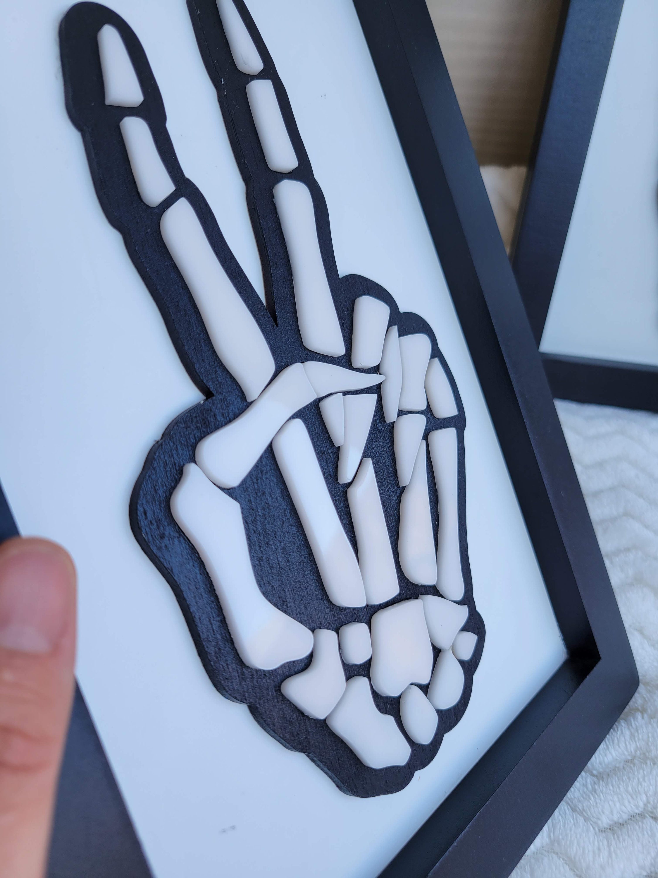 Skeleton Peace and Love Signs, Halloween Decor, Wood and Acrylic Sign ...