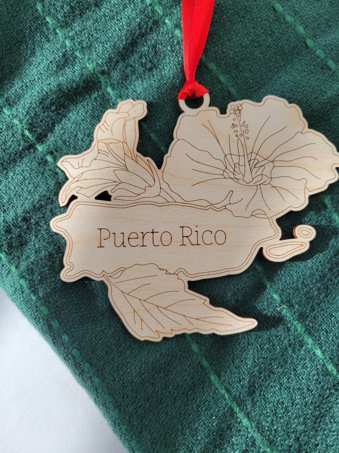 Puerto Rico Wood Ornament, Flor De Maga, Amapola, Christmas Ornament ...