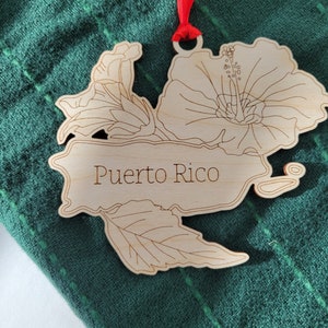 Puerto Rico Wood Ornament, Flor De Maga, Amapola, Christmas Ornament ...