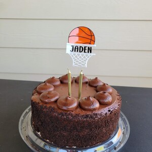 Basketball Cake Topper, Acrylic Cake Topper, NBA, Happy Birthday ...