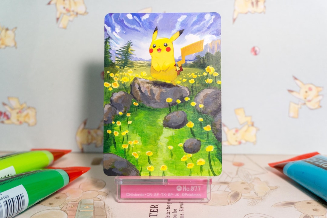 Pikachu Hand Painted Pokemon Card Extended and Altered Pokemon Card ...